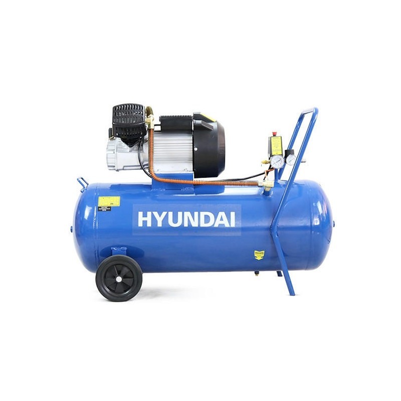 Hyundai 100 Litre Air Compressor, 14CFM/116psi, Silenced, V Twin ...